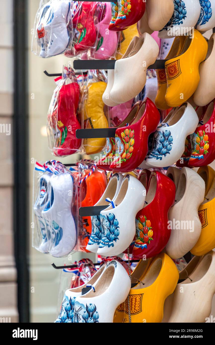 The Hague, Netherlands - October 7, 2021: Traditional Dutch clogs ...