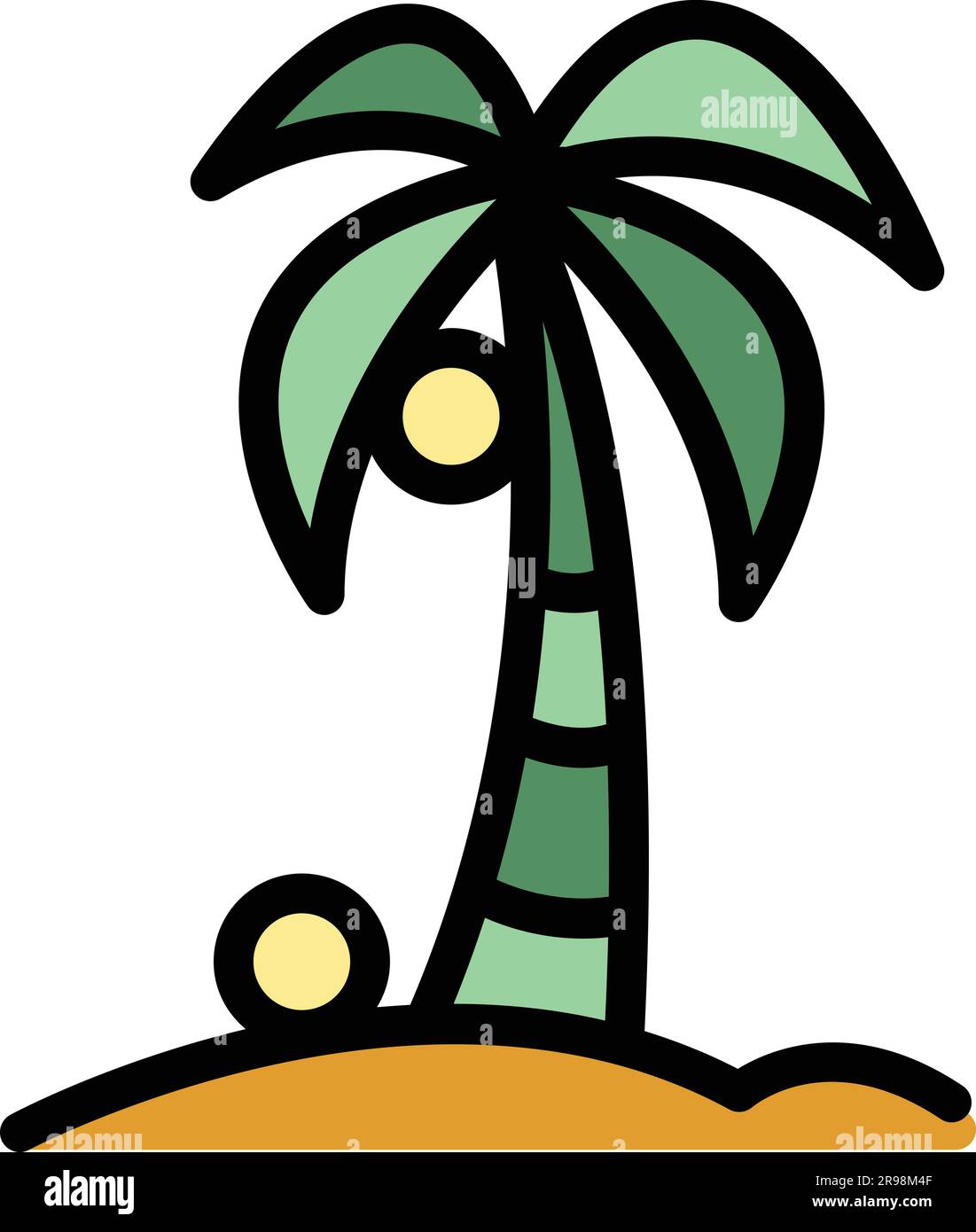 Coconut palm tree icon outline vector. Summer beach palm. Tropical ...