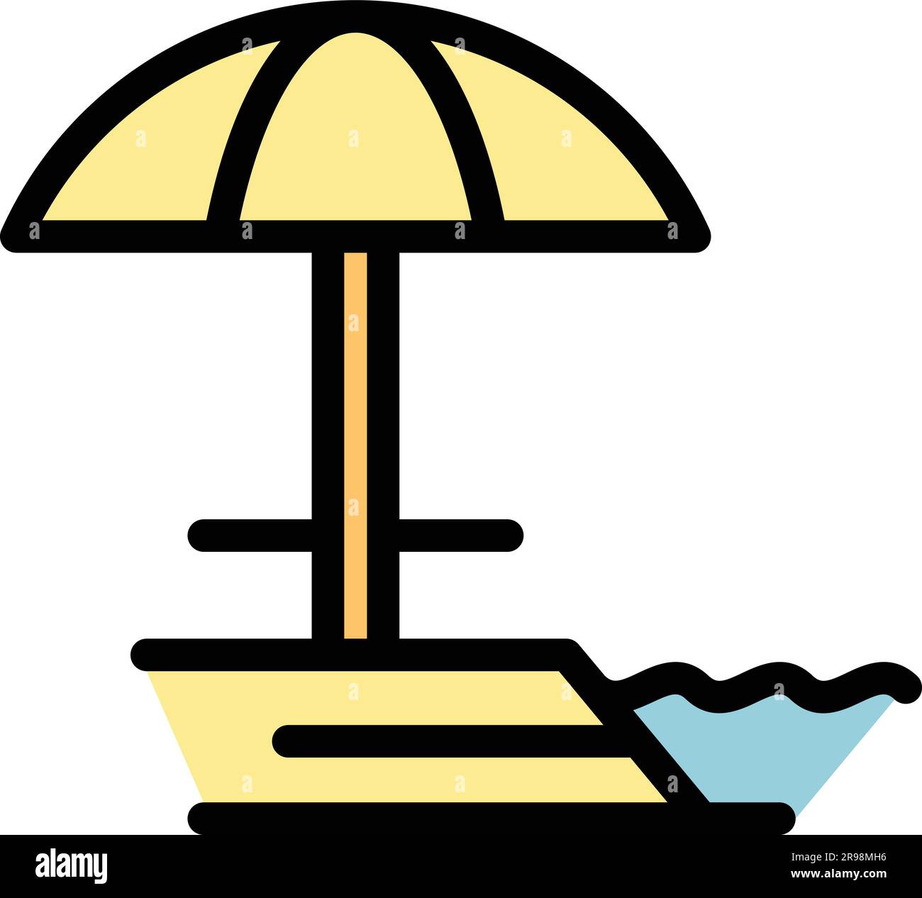 Sand umbrella icon outline vector. Beach parasol. Sun sea umbrella ...