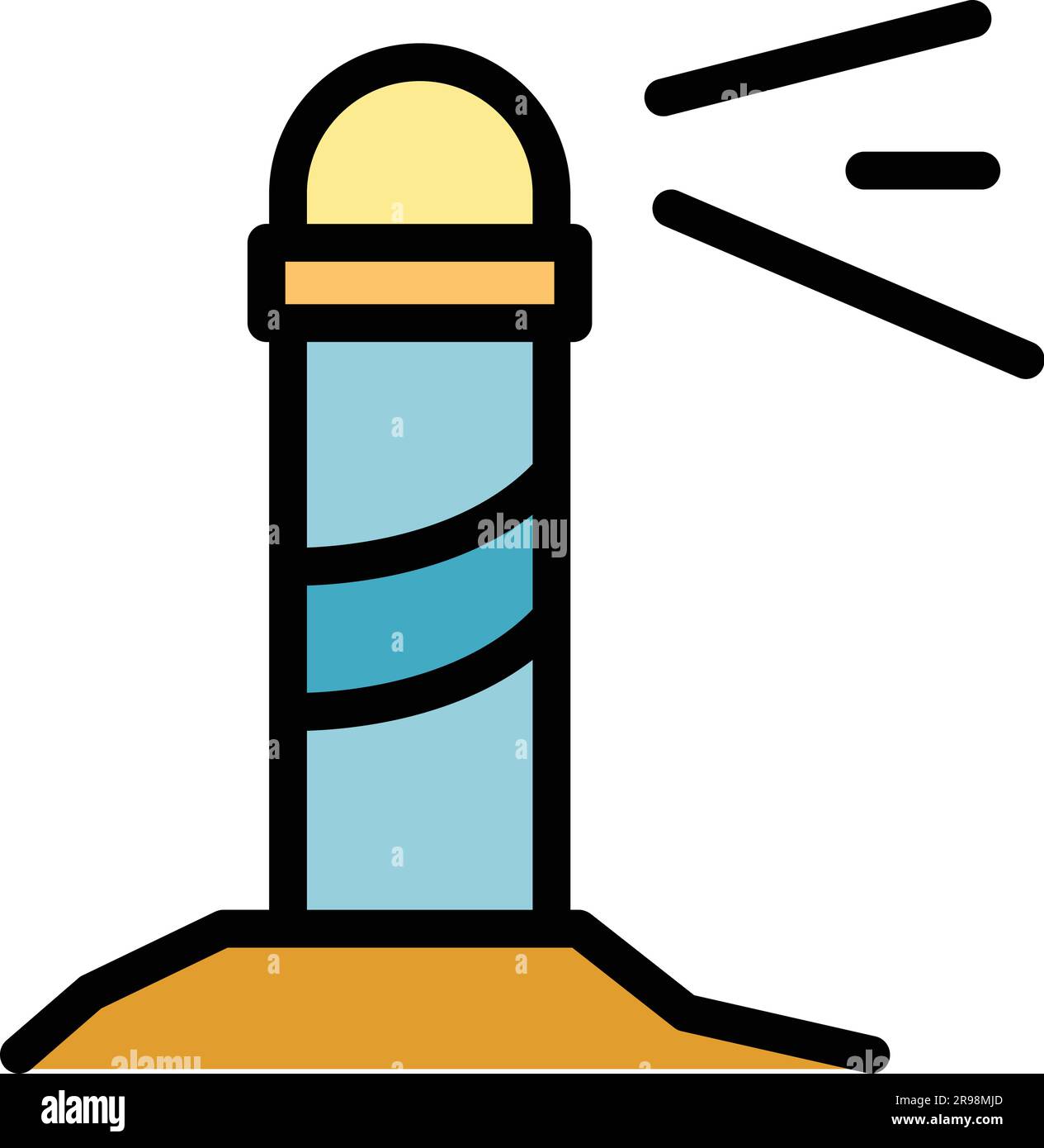 Sea lighthouse icon outline vector. Beacon light. Marine tower coast ...