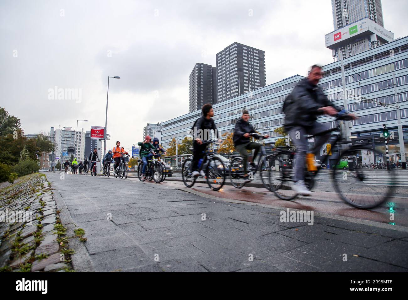Rotterdam, the Netherlands - October 6, 2021: Unidentified group of ...