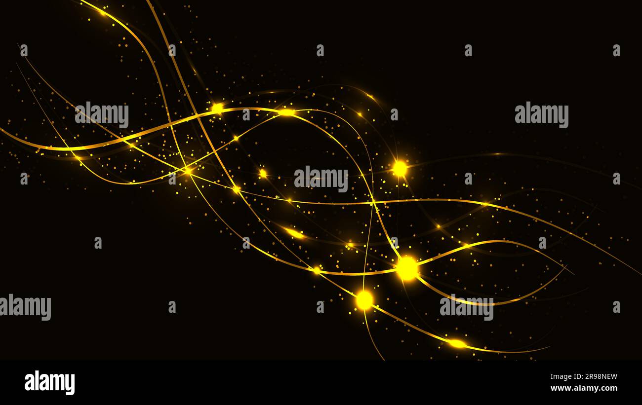 Abstract yellow beautiful digital modern magical shiny electric energy ...