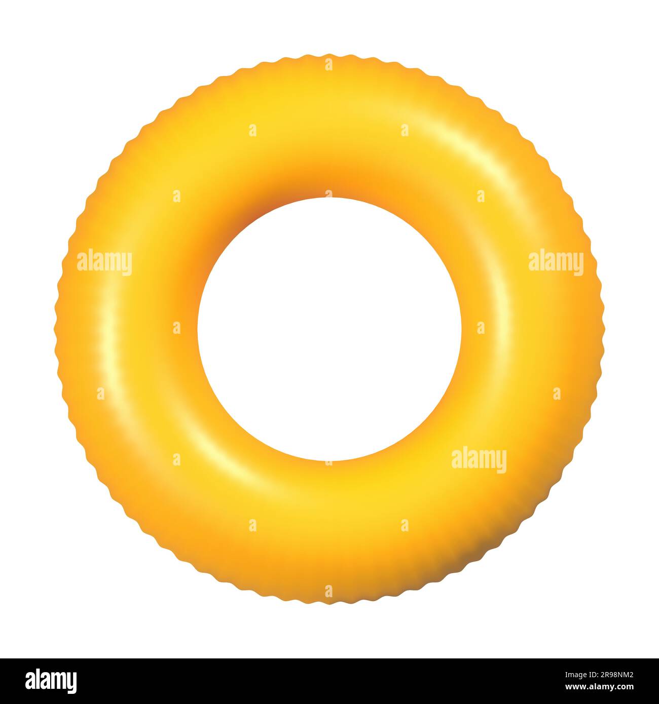 yellow pool ring isolated on white background. Inflatable swimming ring ...