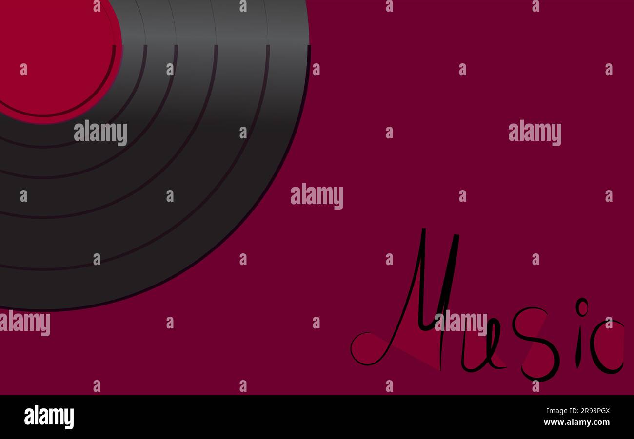 Black iridescent vinyl musical analogue retro old antique hipster ...