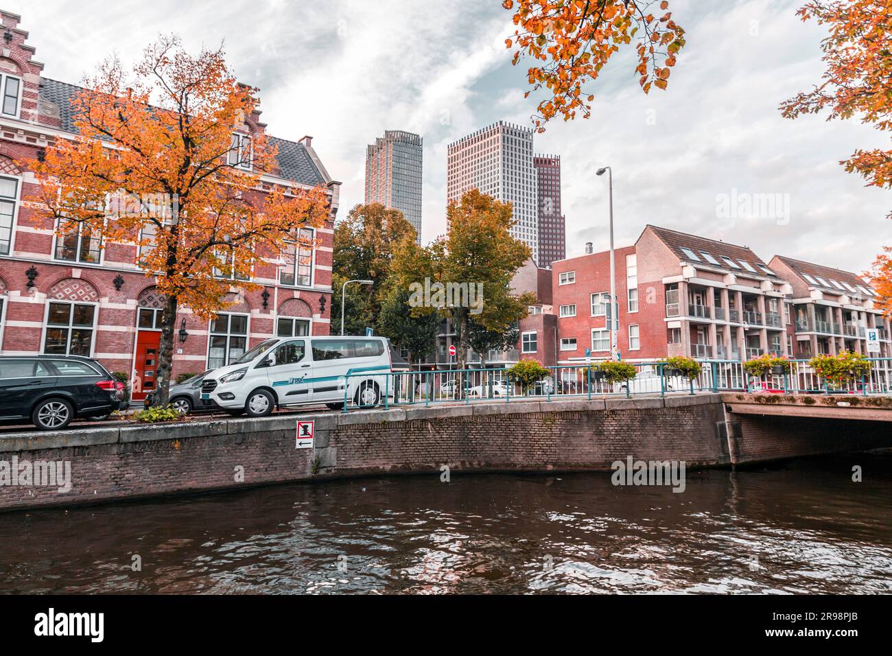 The Hague, Netherlands - October 7, 2021: Street view and beautiful ...