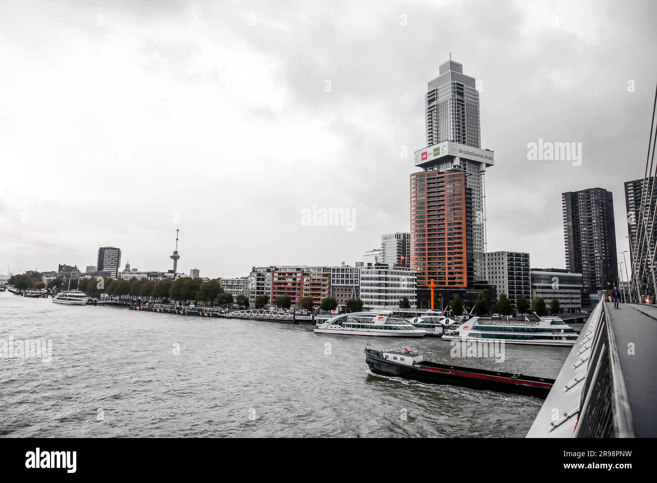 Rotterdam, Netherlands - October 6, 2021: View from Kop van Zuid, a ...