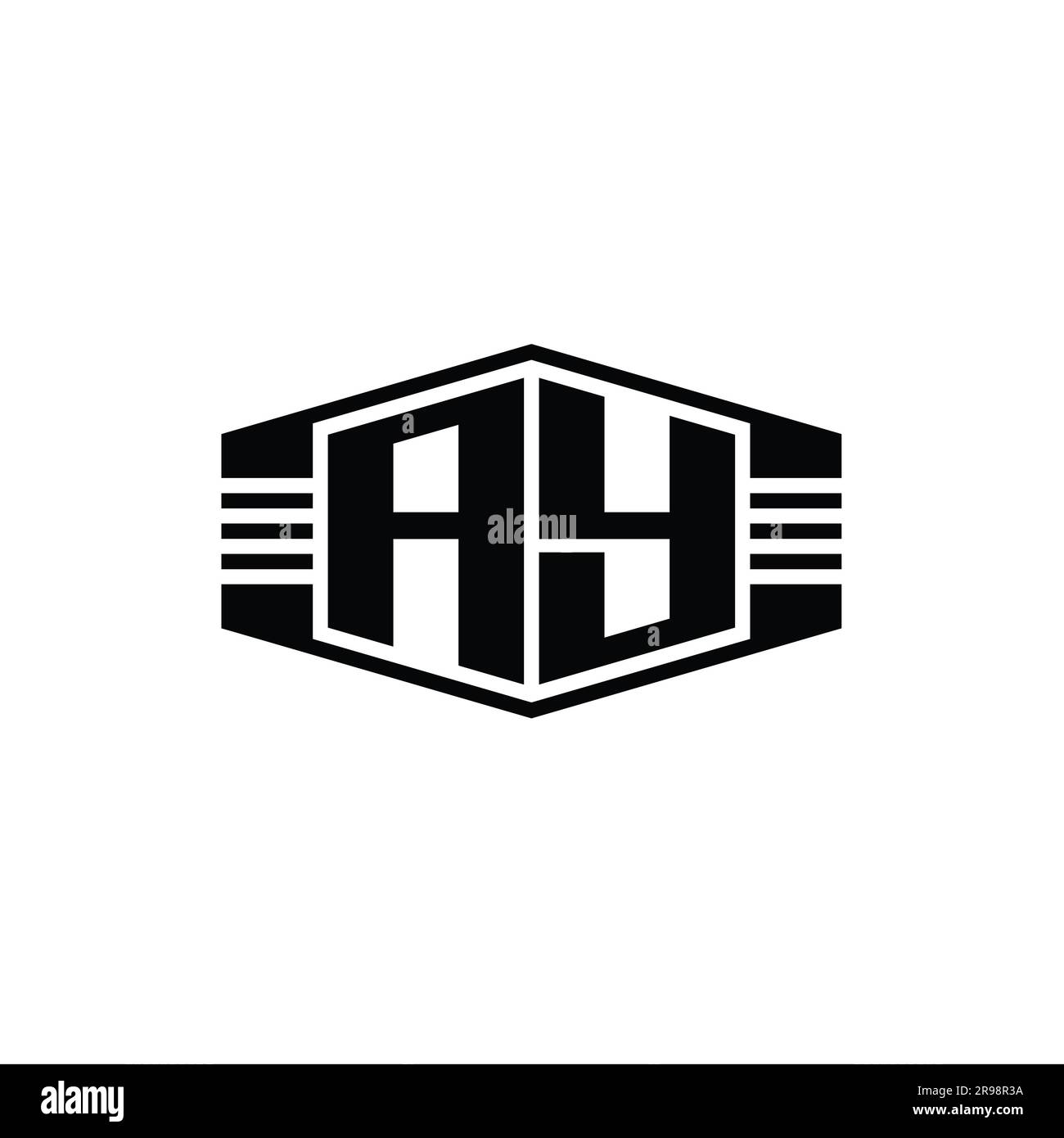AY Letter Logo monogram hexagon emblem shape with stripes outline style ... AY Letter Logo monogram hexagon emblem shape with stripes outline style ...