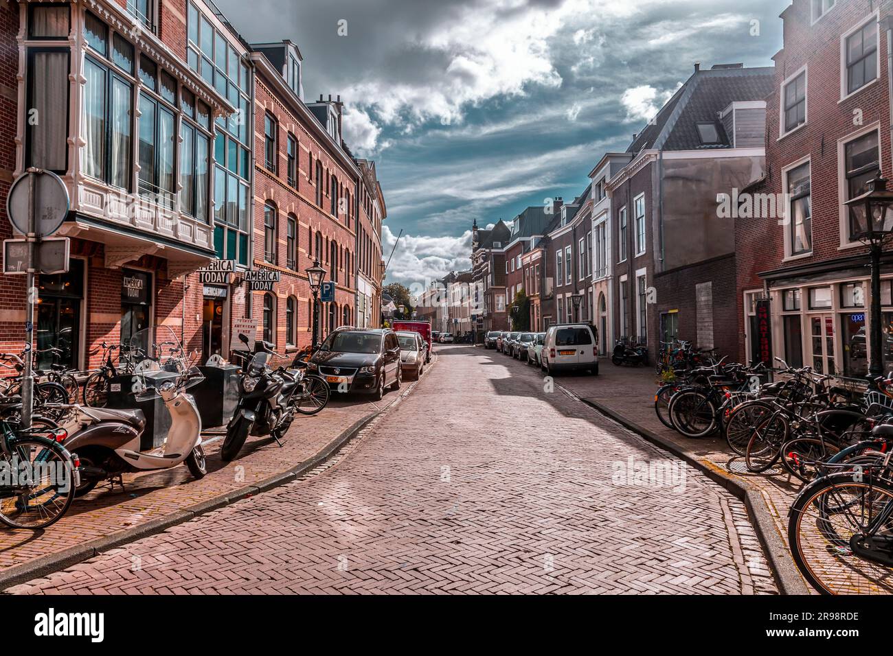 Leiden, Netherlands - October 7, 2021: Street view and generic ...