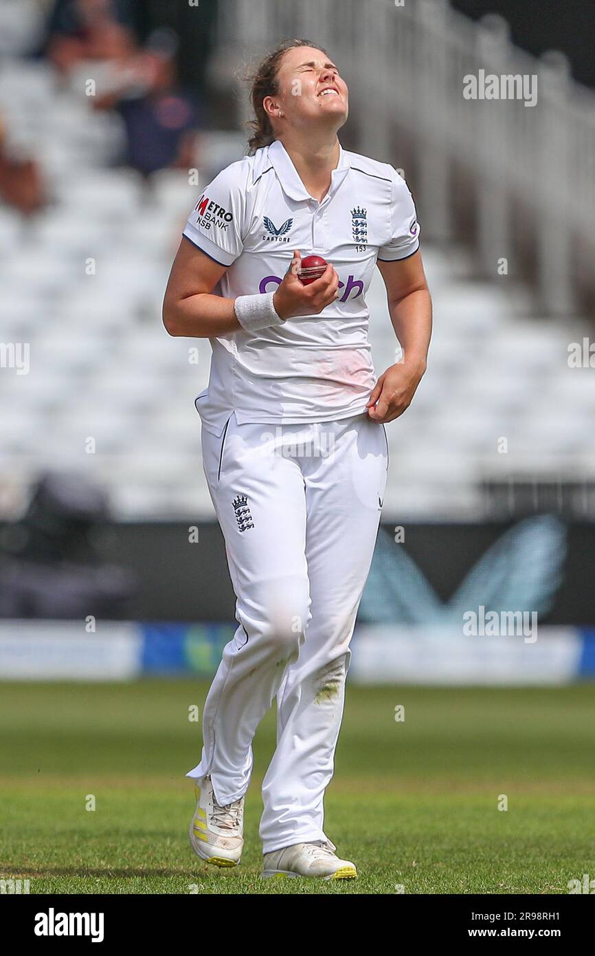 Nat Sciver-Brunt of England reacts to a dropped catch during the Metro ...