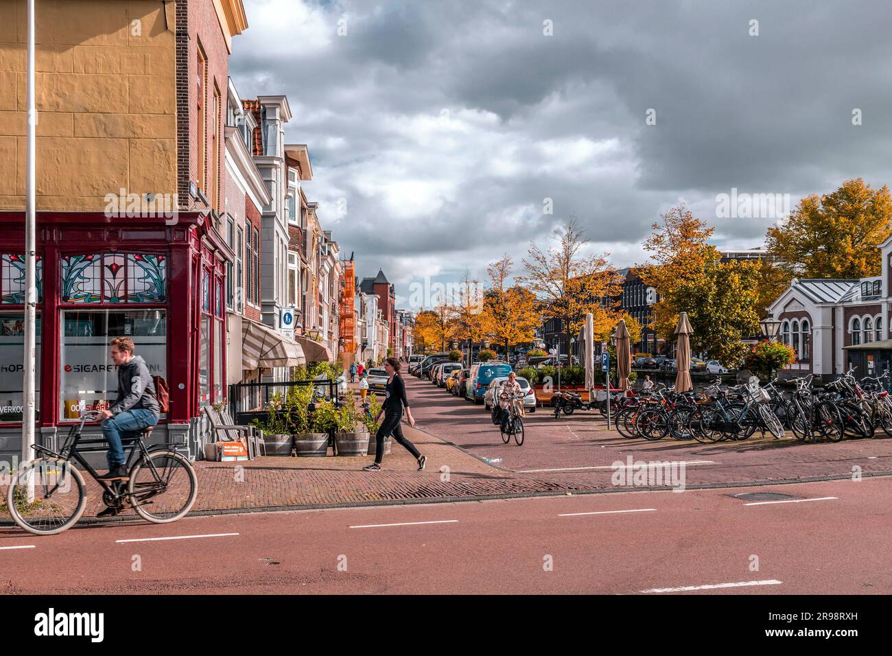 Leiden, Netherlands - October 7, 2021: Street view and generic ...