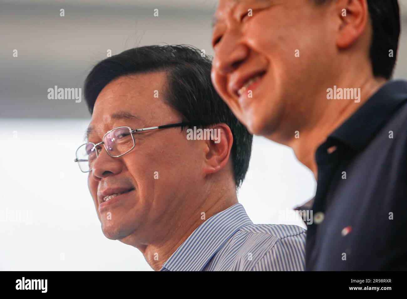 June 25, 2023, Hong Kong, Hong Kong, China: Chief Executive John Lee of Hong Kong SAR (Left ...