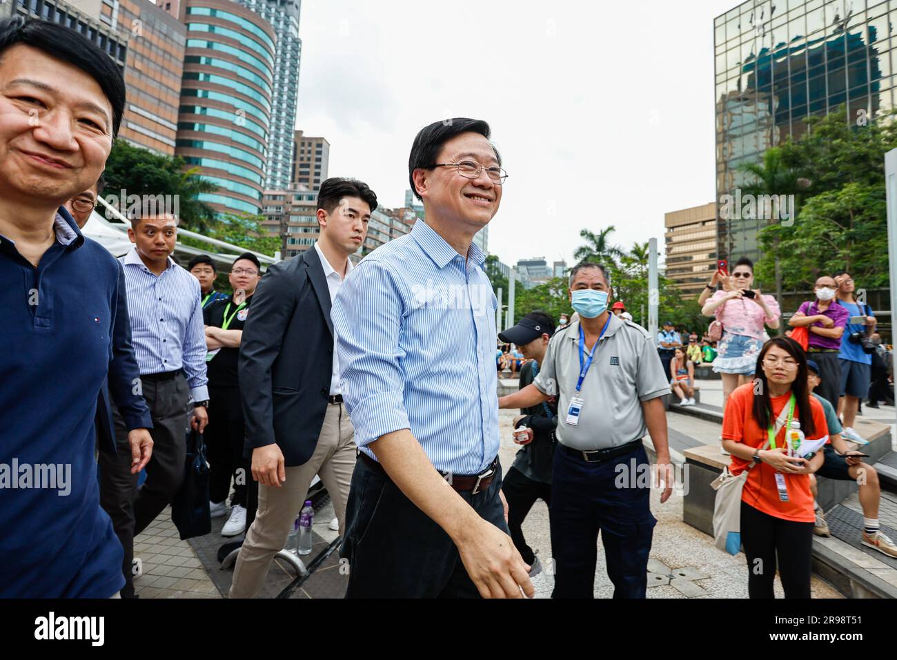 June 25, 2023, Hong Kong, Hong Kong, China: Chief Executive John Lee of Hong Kong SAR leaves the ...