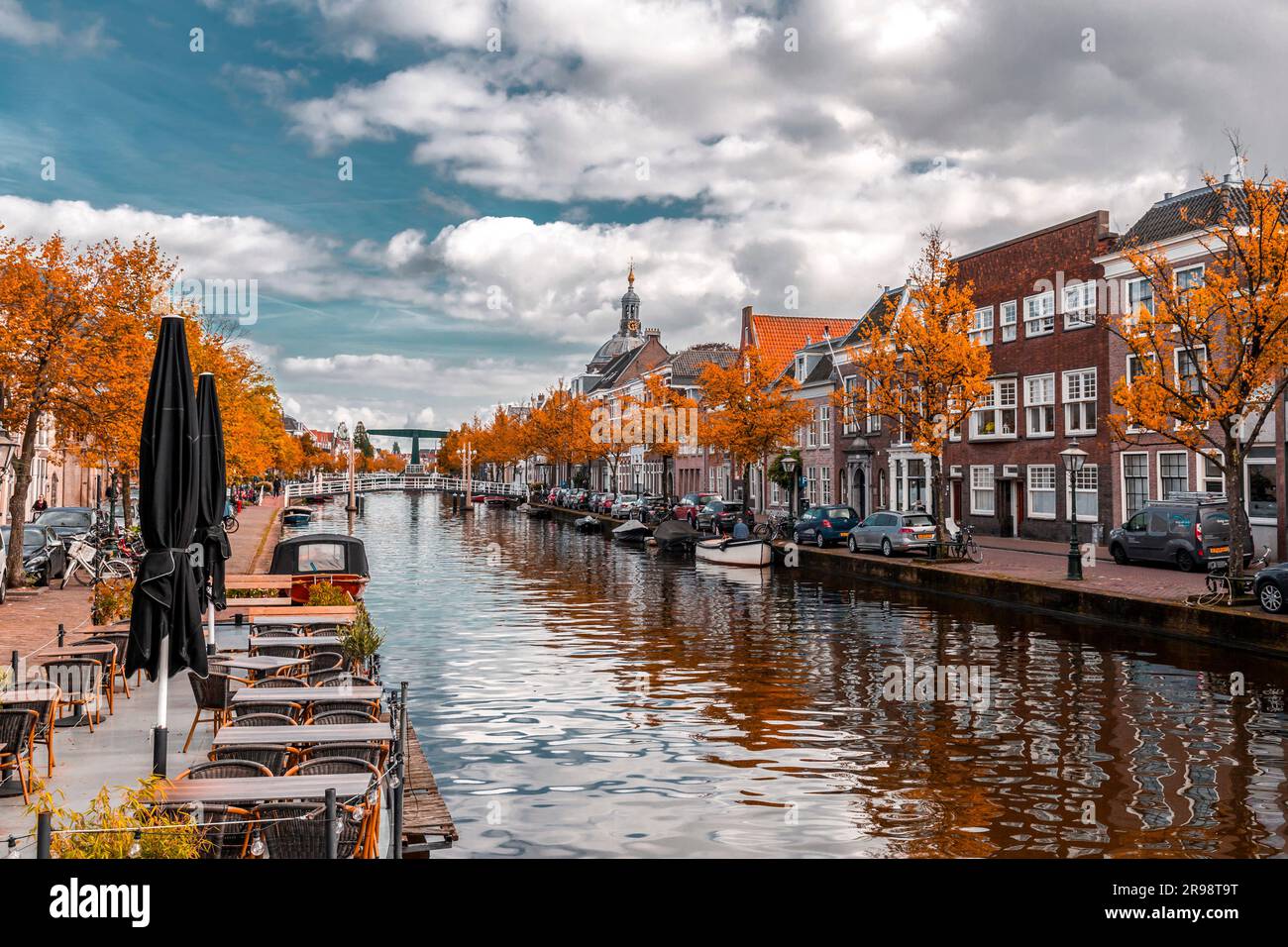 Leiden, Netherlands - October 7, 2021: Street view and the beautiful ...