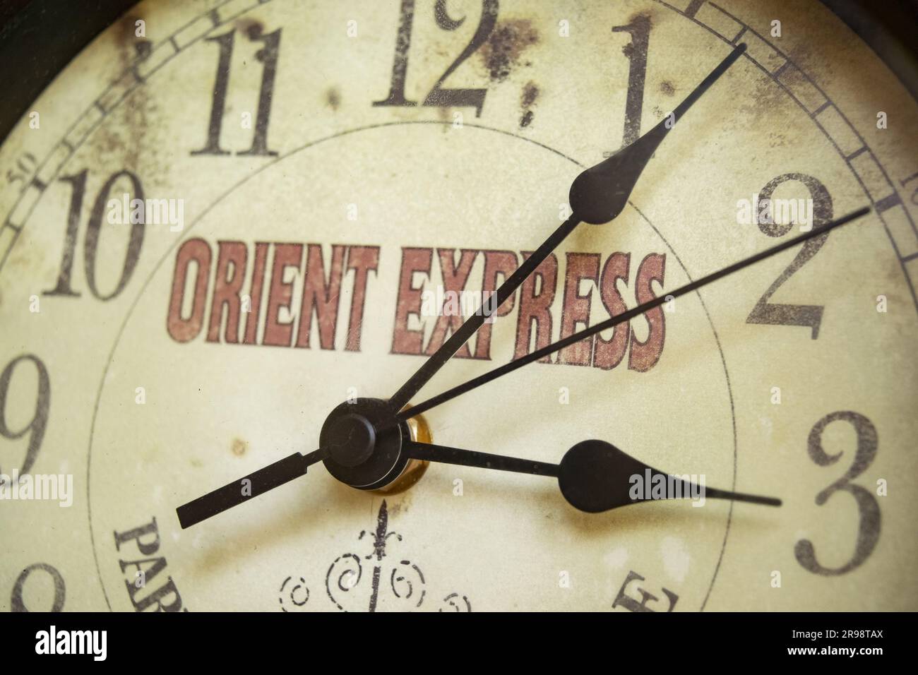 Orient express travel concept with an old watch with the writing on the ...