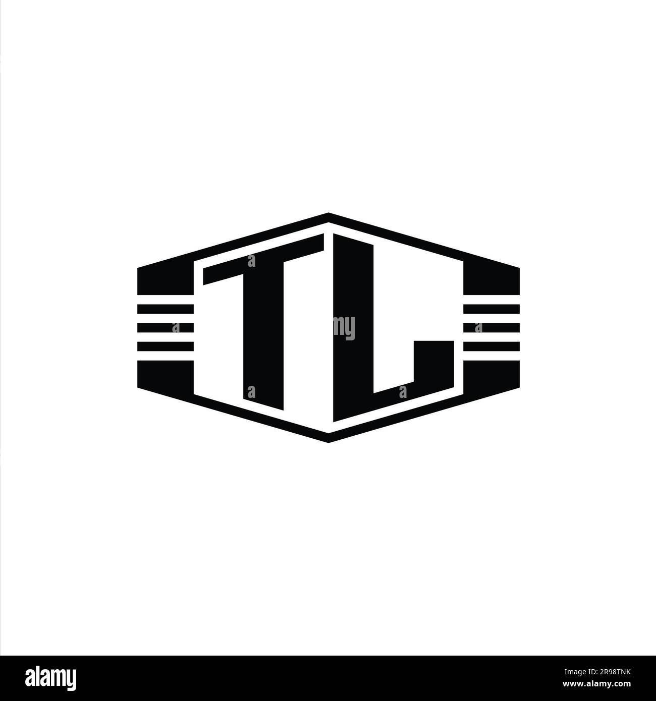 TL Letter Logo monogram hexagon emblem shape with stripes outline style ... TL Letter Logo monogram hexagon emblem shape with stripes outline style ...