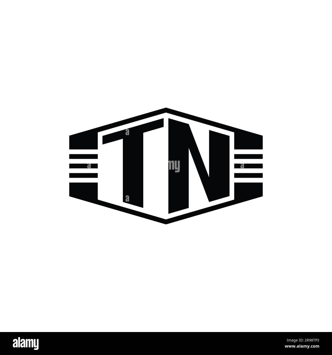 TN Letter Logo monogram hexagon emblem shape with stripes outline style ... TN Letter Logo monogram hexagon emblem shape with stripes outline style ...