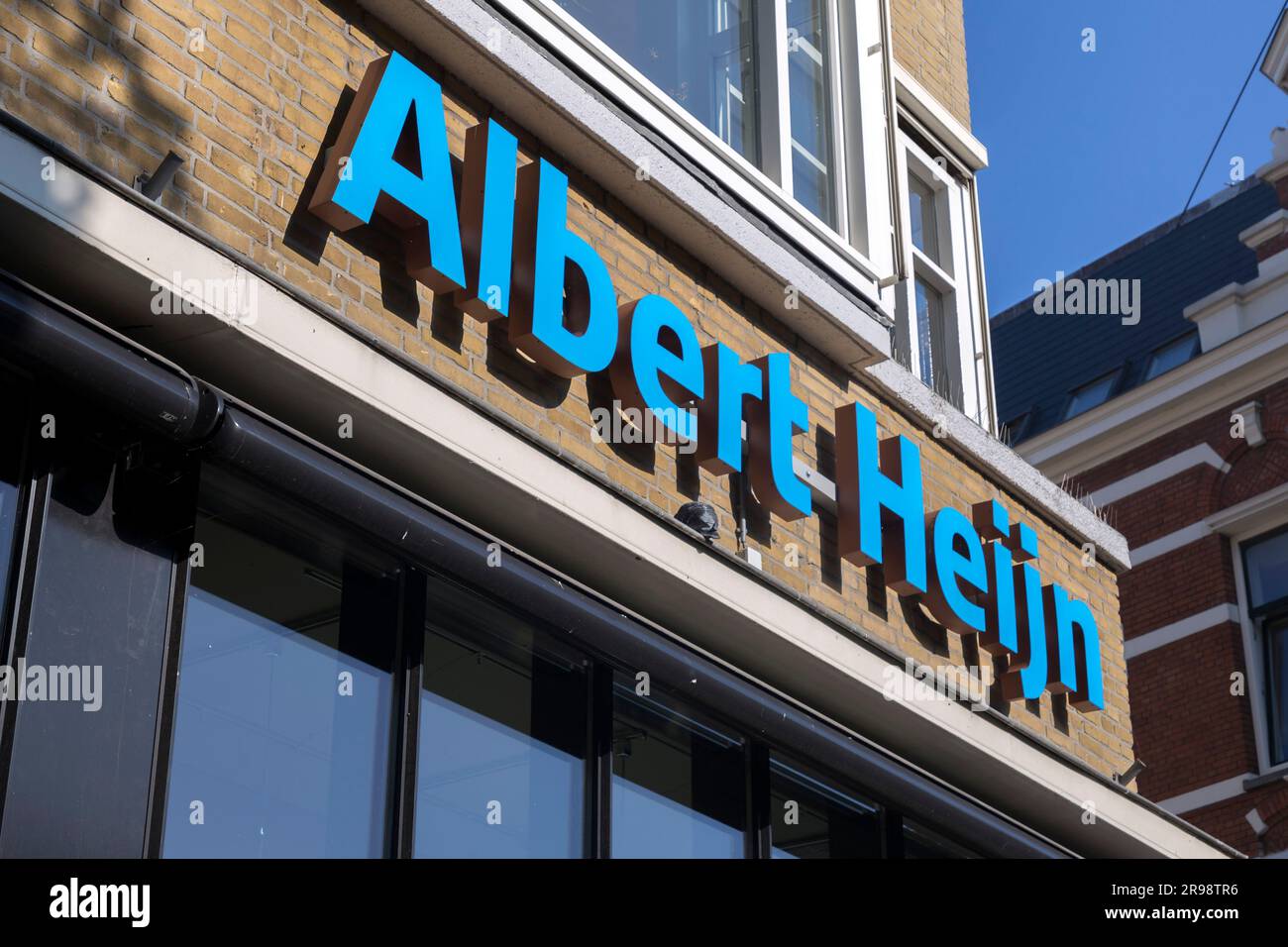 The Hague, Netherlands - October 8, 2021: Logo of Albert Heijn at a ...
