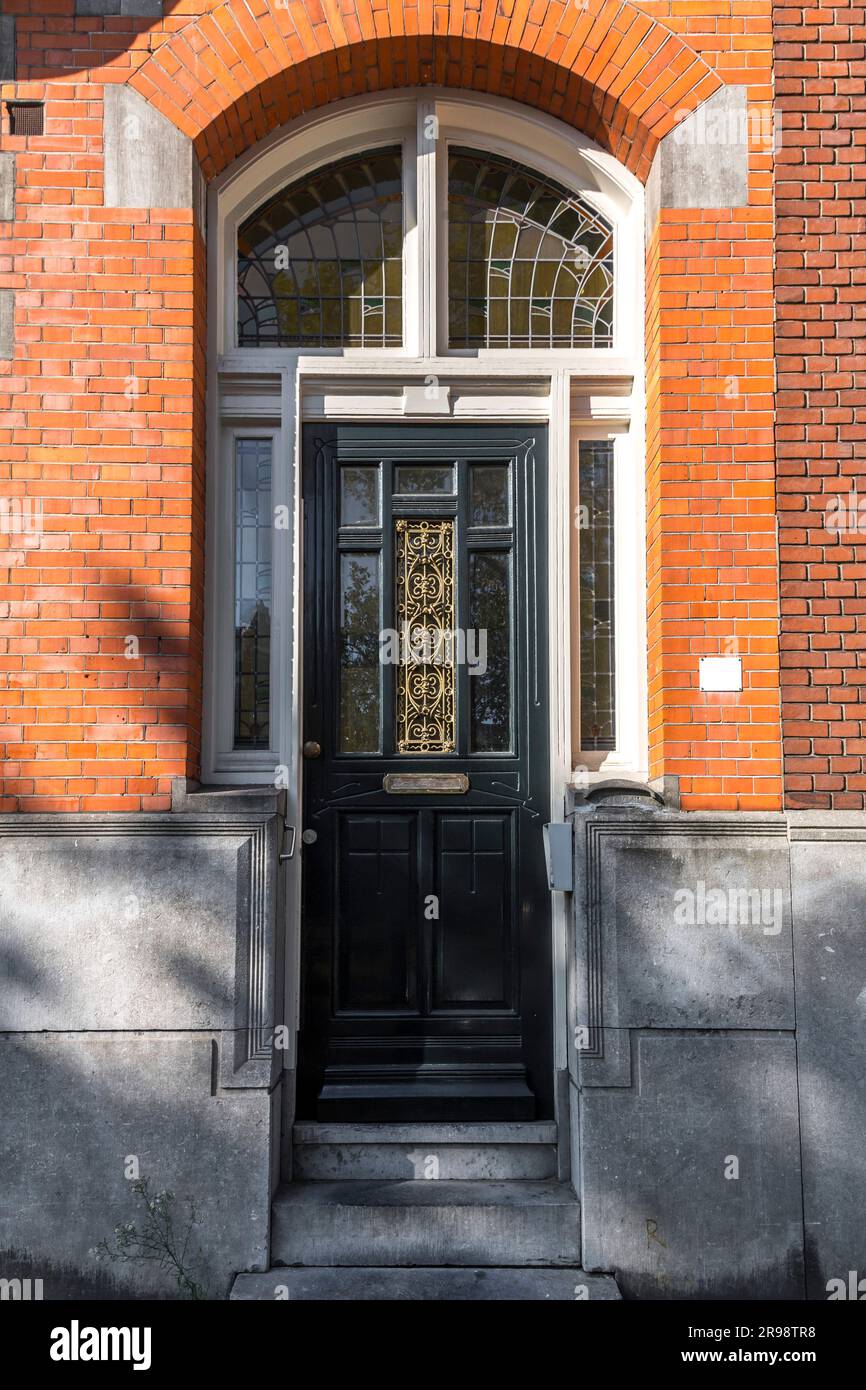 Typical dutch architectural detail, a door in Rotterdam, the ...