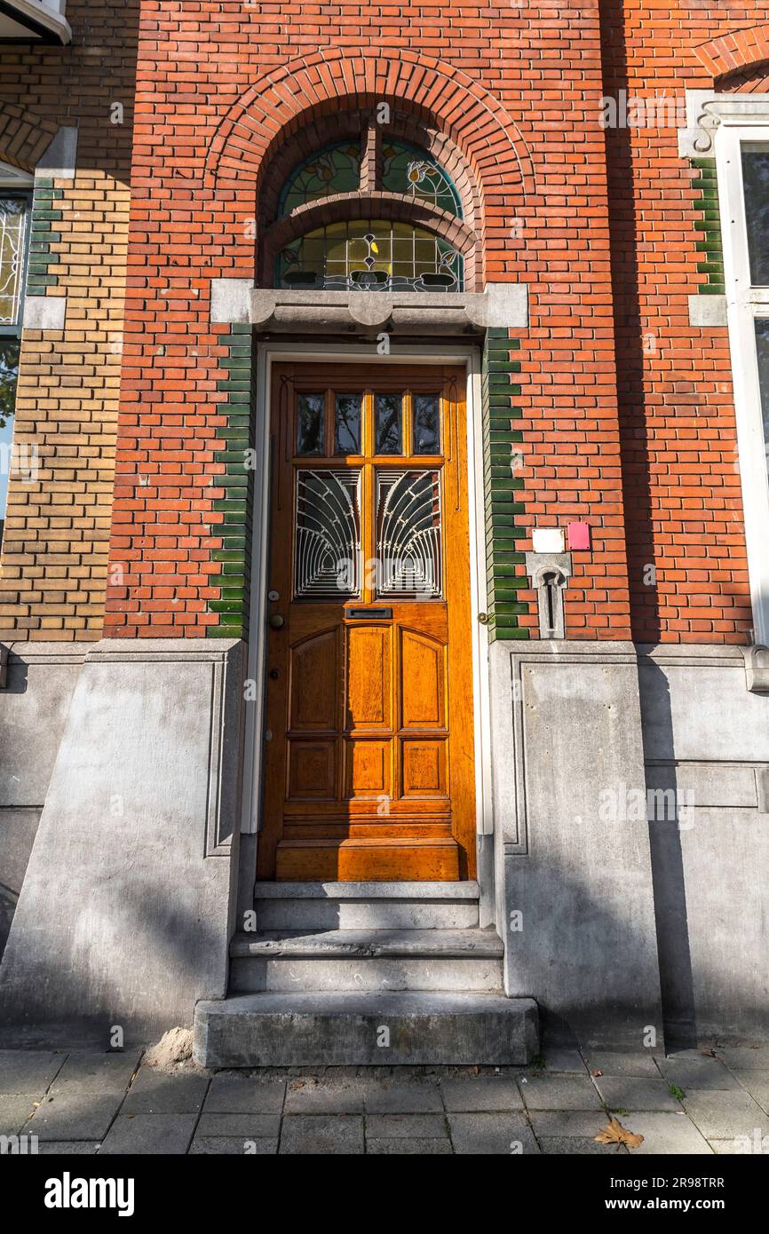 Typical dutch architectural detail, a door in Rotterdam, the ...