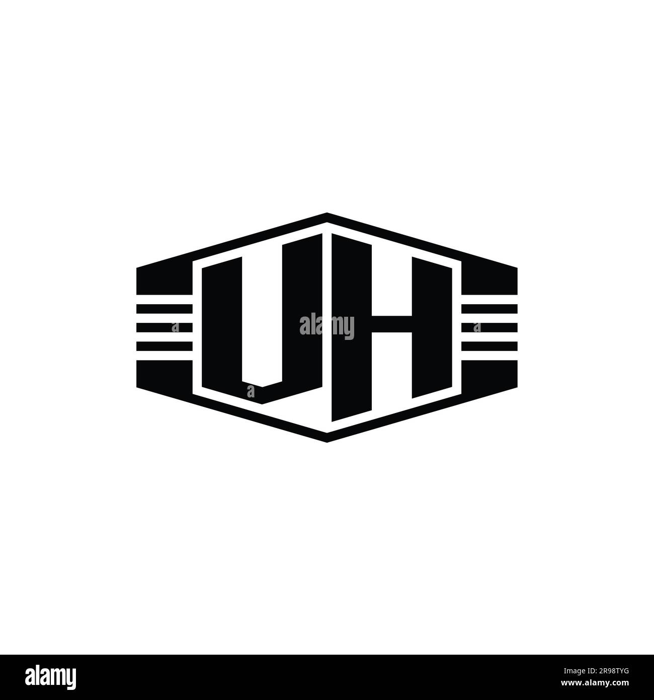 VH Letter Logo monogram hexagon emblem shape with stripes outline style ... VH Letter Logo monogram hexagon emblem shape with stripes outline style ...