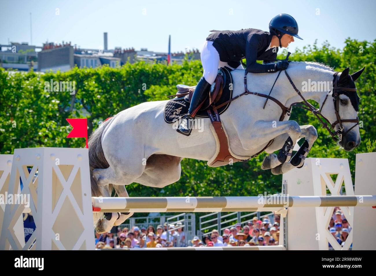 Paris, France. 24th June, 2023. Nina Mallevaey riding Mademoiselle-A ...