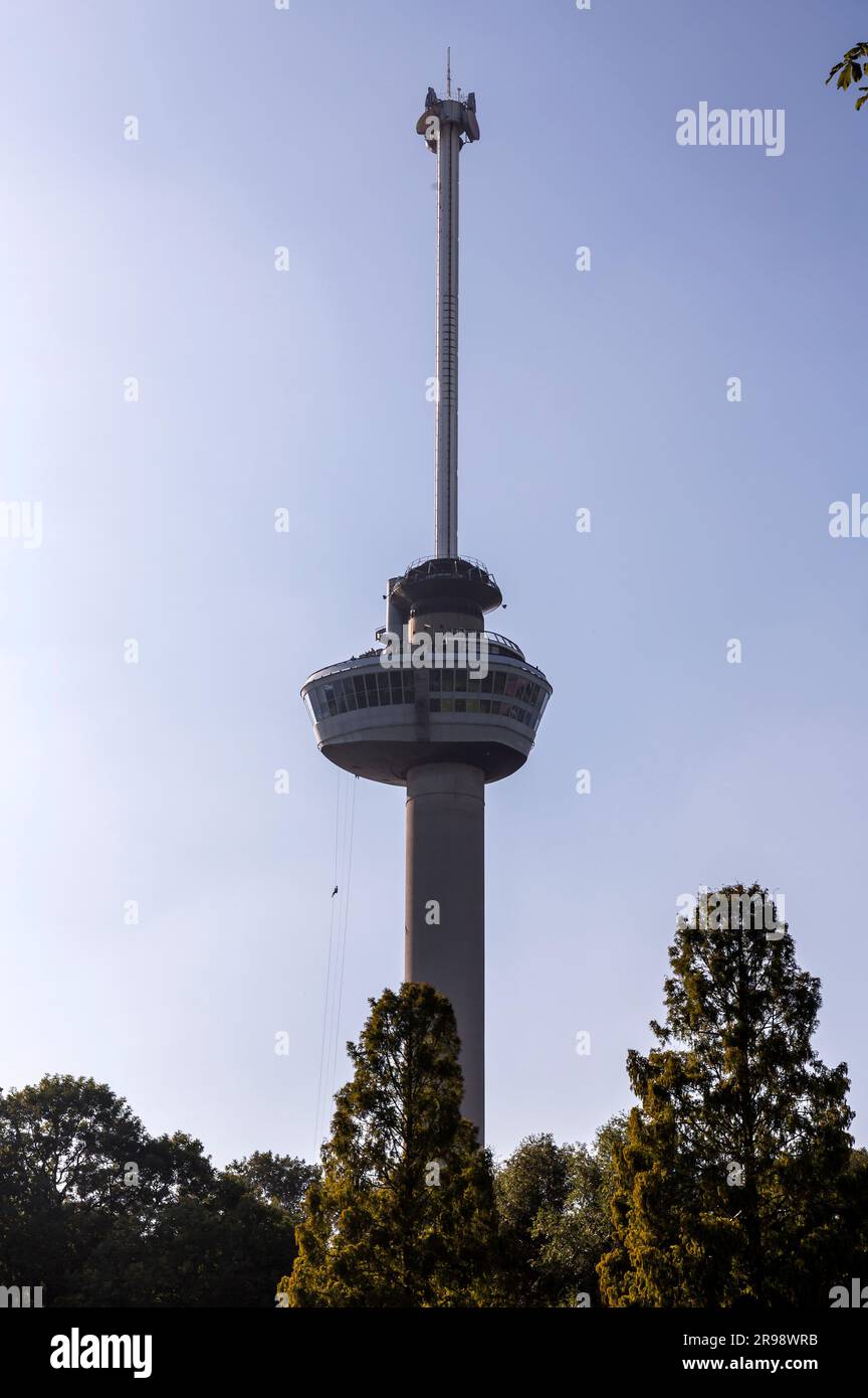 Euromast, the observation tower of Rotterdam city as seen from Het Park ...