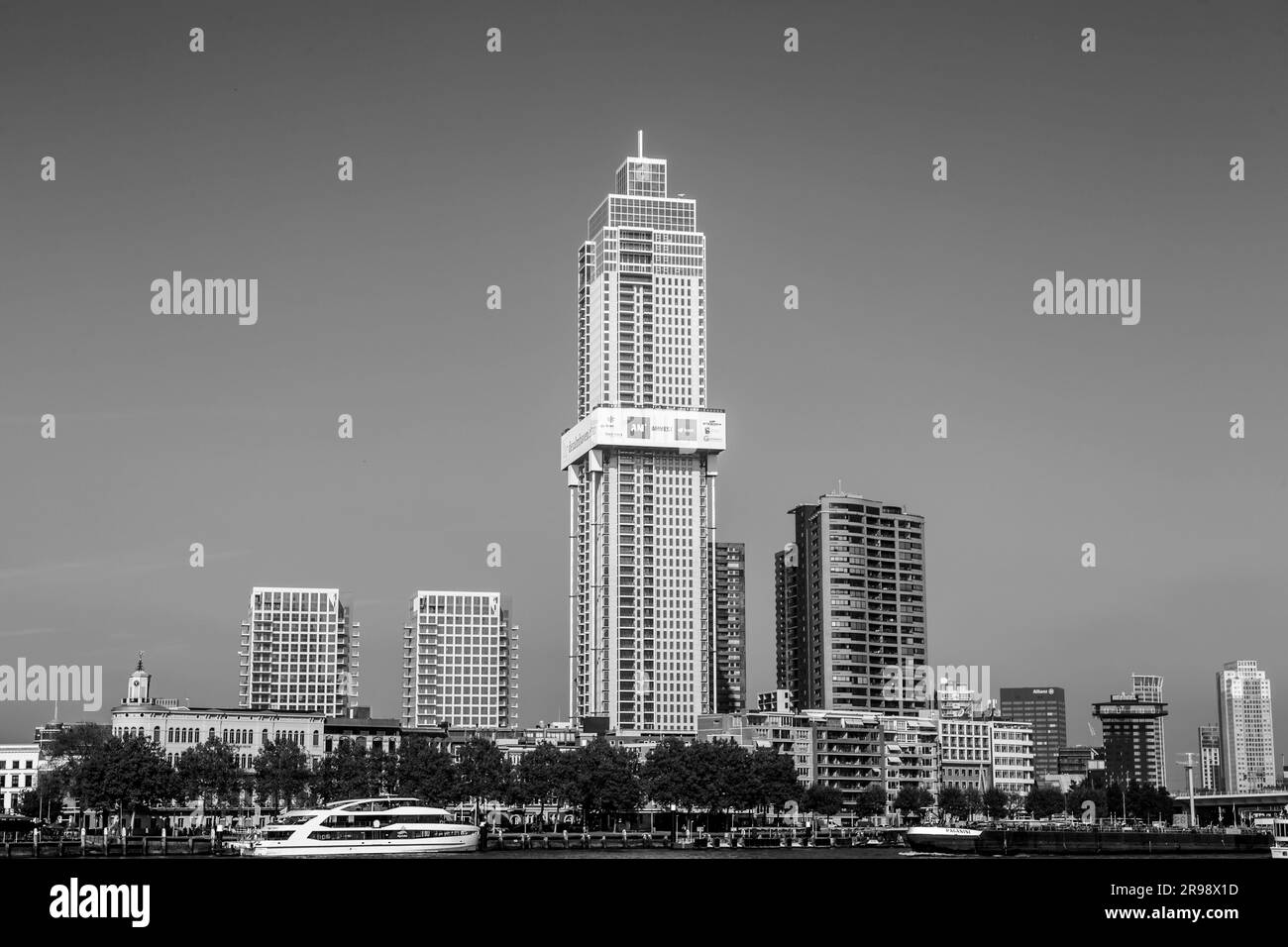 Rotterdam, Netherlands - October 8, 2021: Modern business towers ...