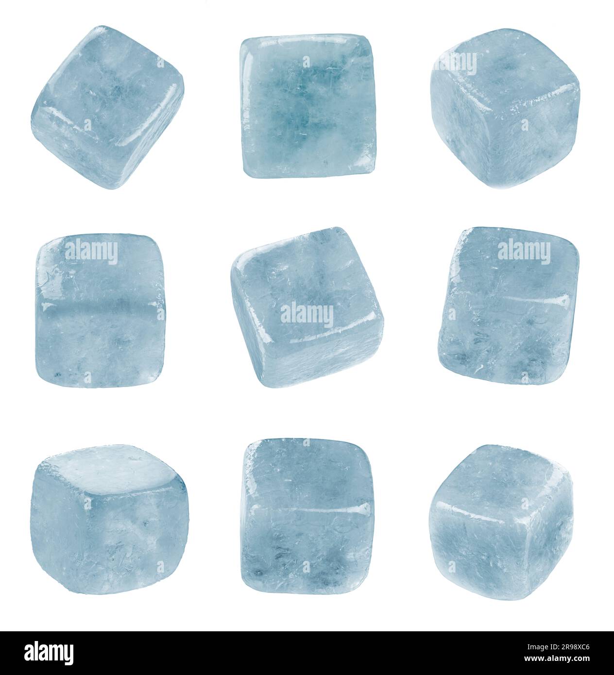 Cubes of ice, isolated on white background, full depth of field. File contains clipping path ...