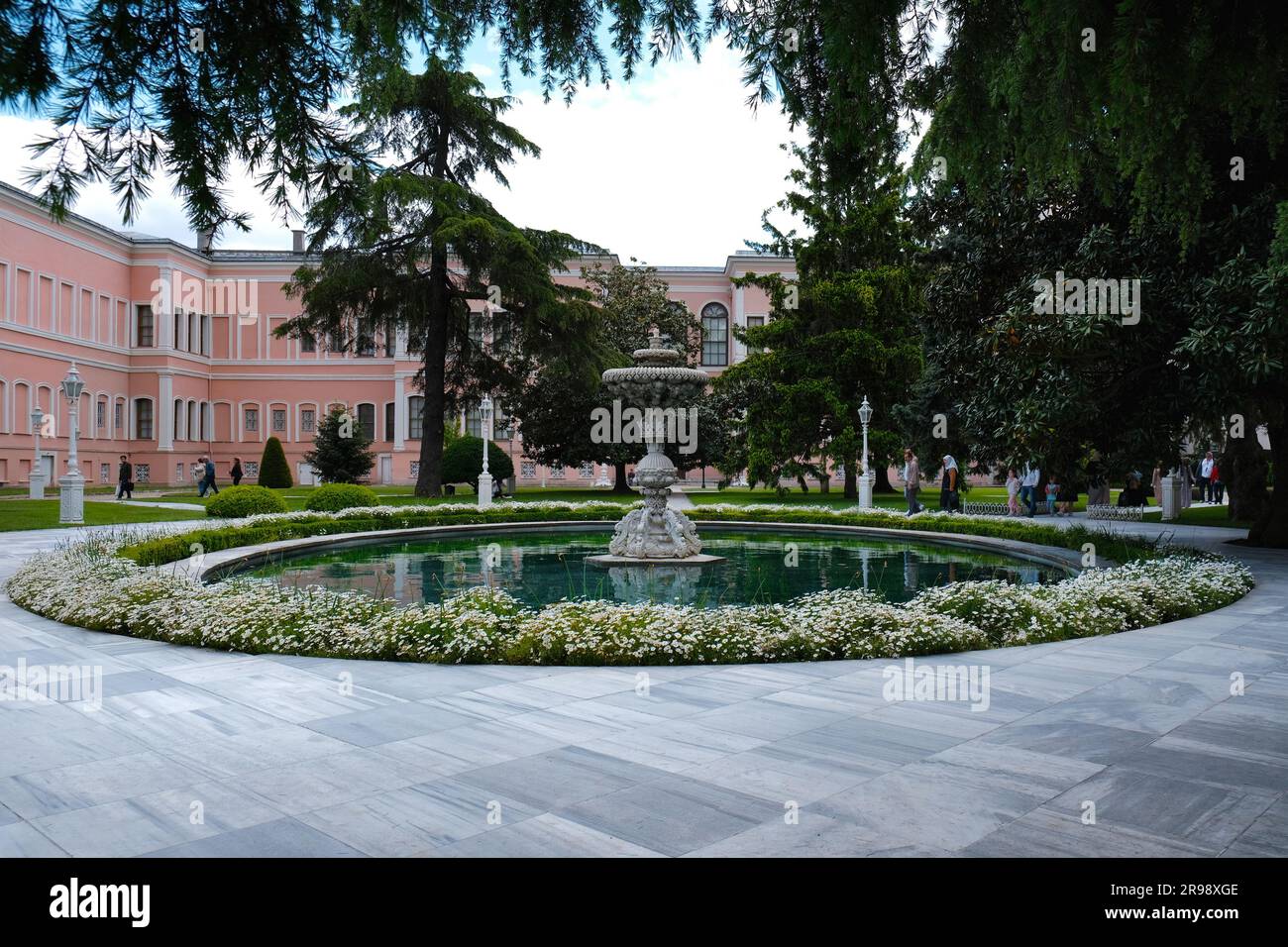 Istanbul, Turkey. May 19, 2022. The inner courtyard of Dolmabahce ...