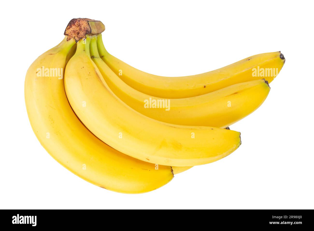 Ripe yellow big bananas isolated on white background. File contains ...