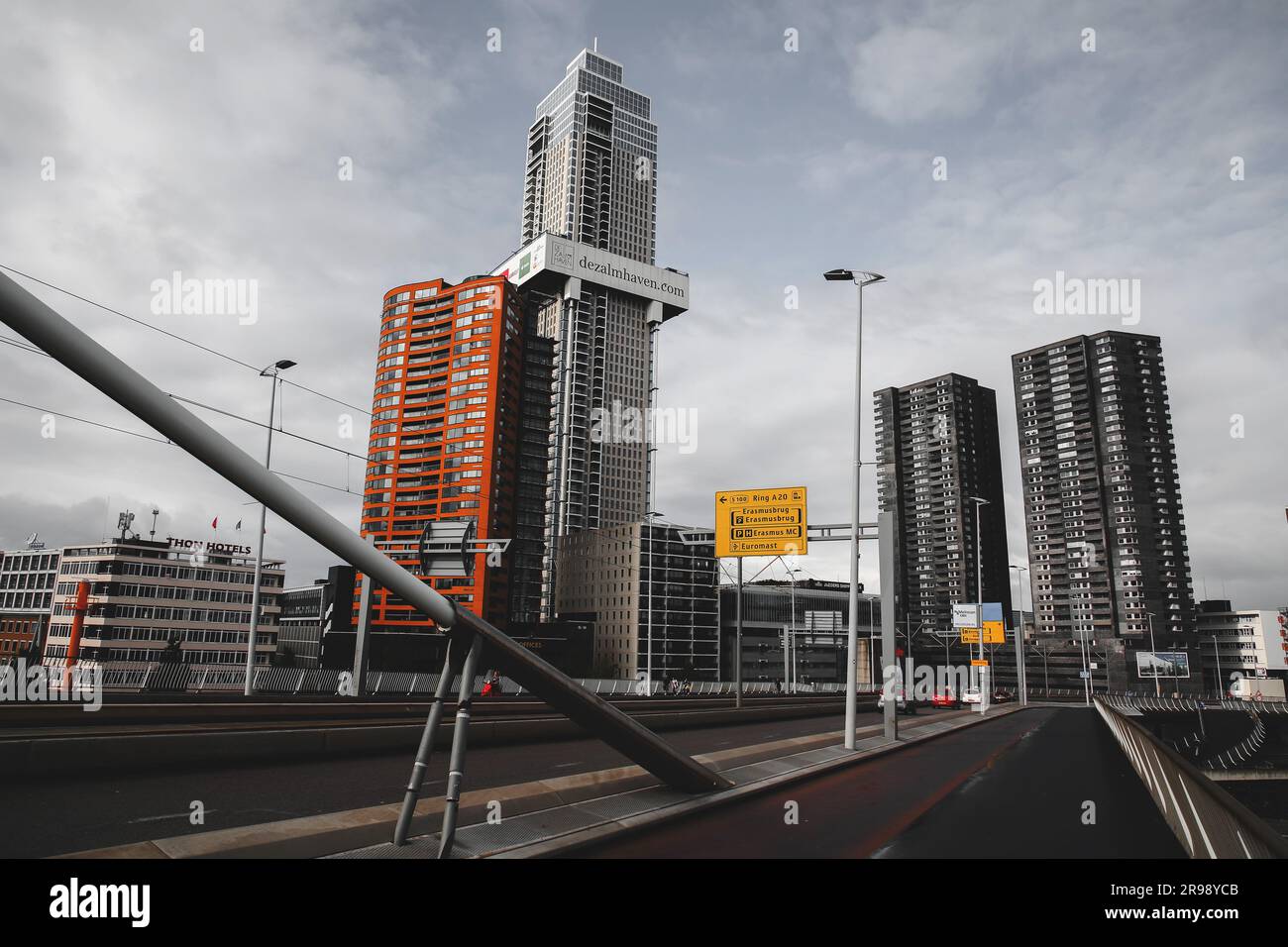 Rotterdam, Netherlands - October 6, 2021: Modern business towers ...