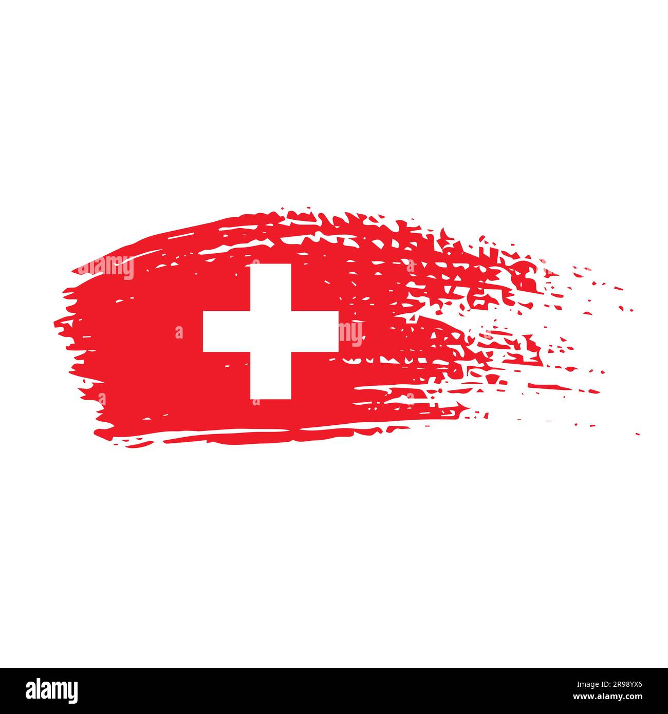 Switzerland brush strokes painted national country flag icon Stock ...