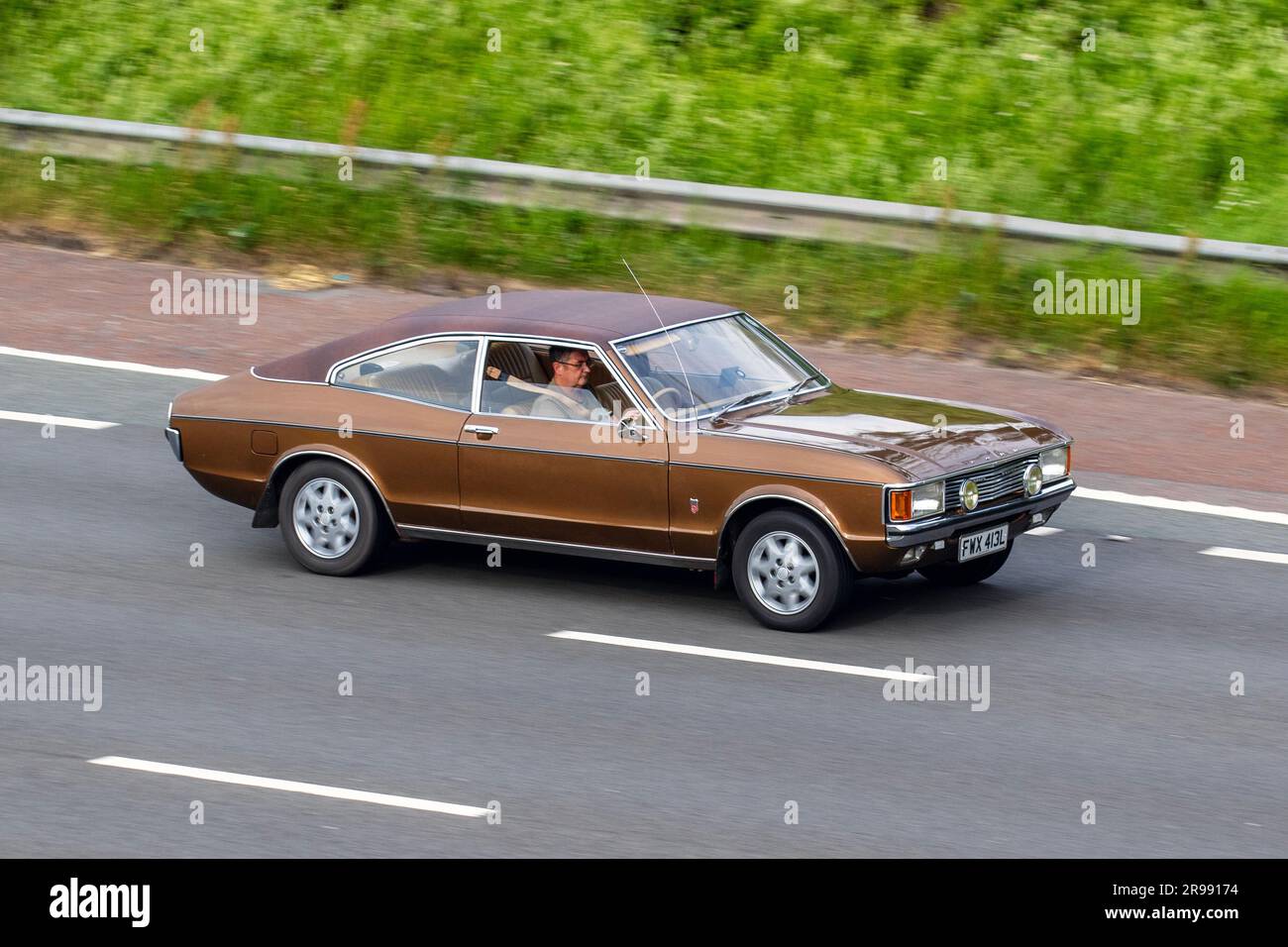 1973 79s seventies Bronze Ford Granada XL Petrol 3000 cc; travelling at ...