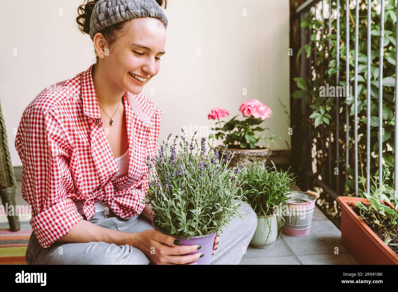 Hobbies gardening floriculture plant care Stock Photo - Alamy