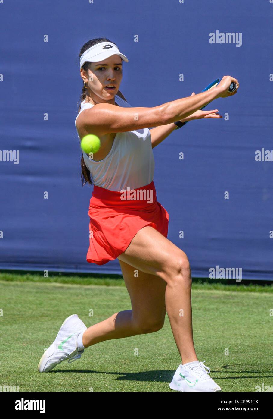 Camila Osorio (COL) playing in a first round qualifying match on day 1 ...