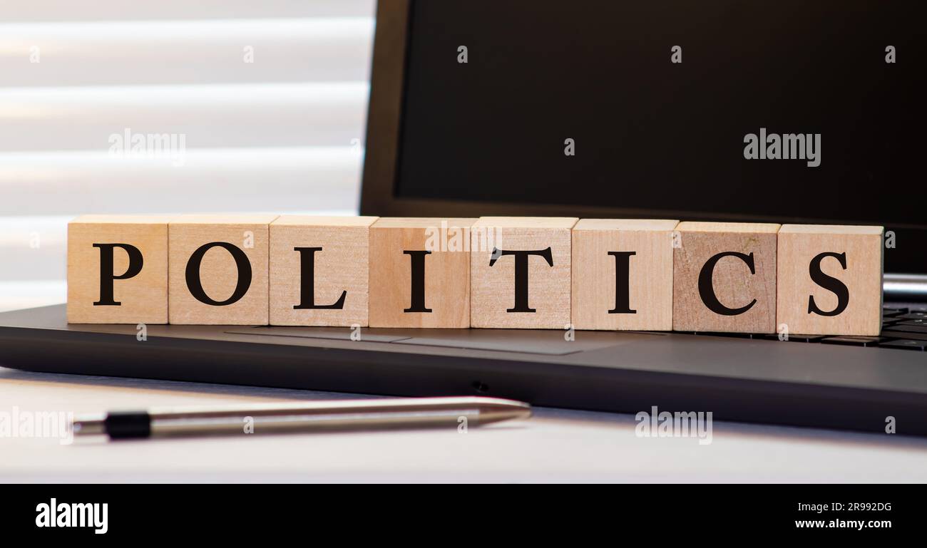 text of POLITICS on cubes Stock Photo - Alamy