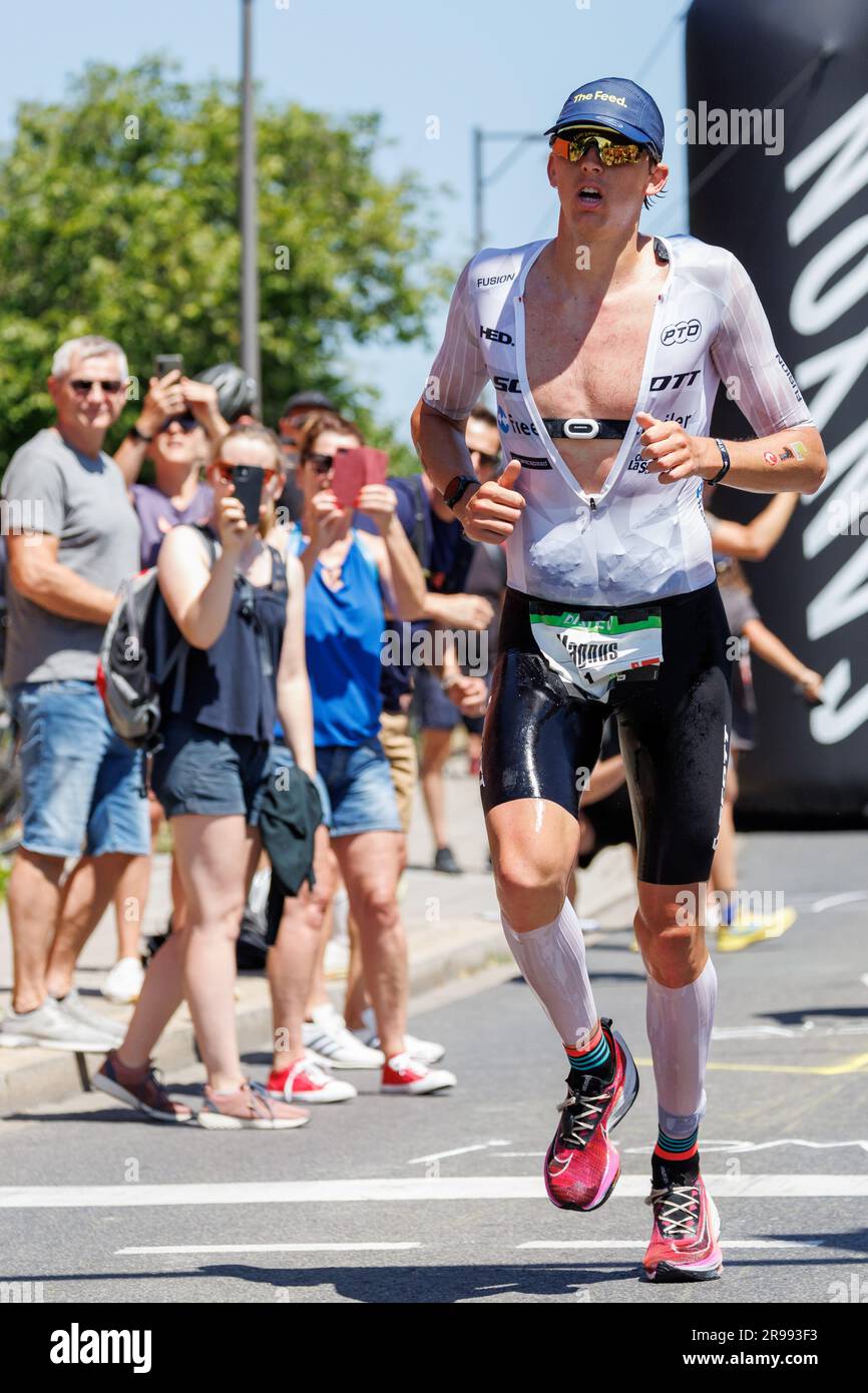 Roth, Germany. 25th June, 2023. Magnus Ditlev, triathlete from Denmark ...