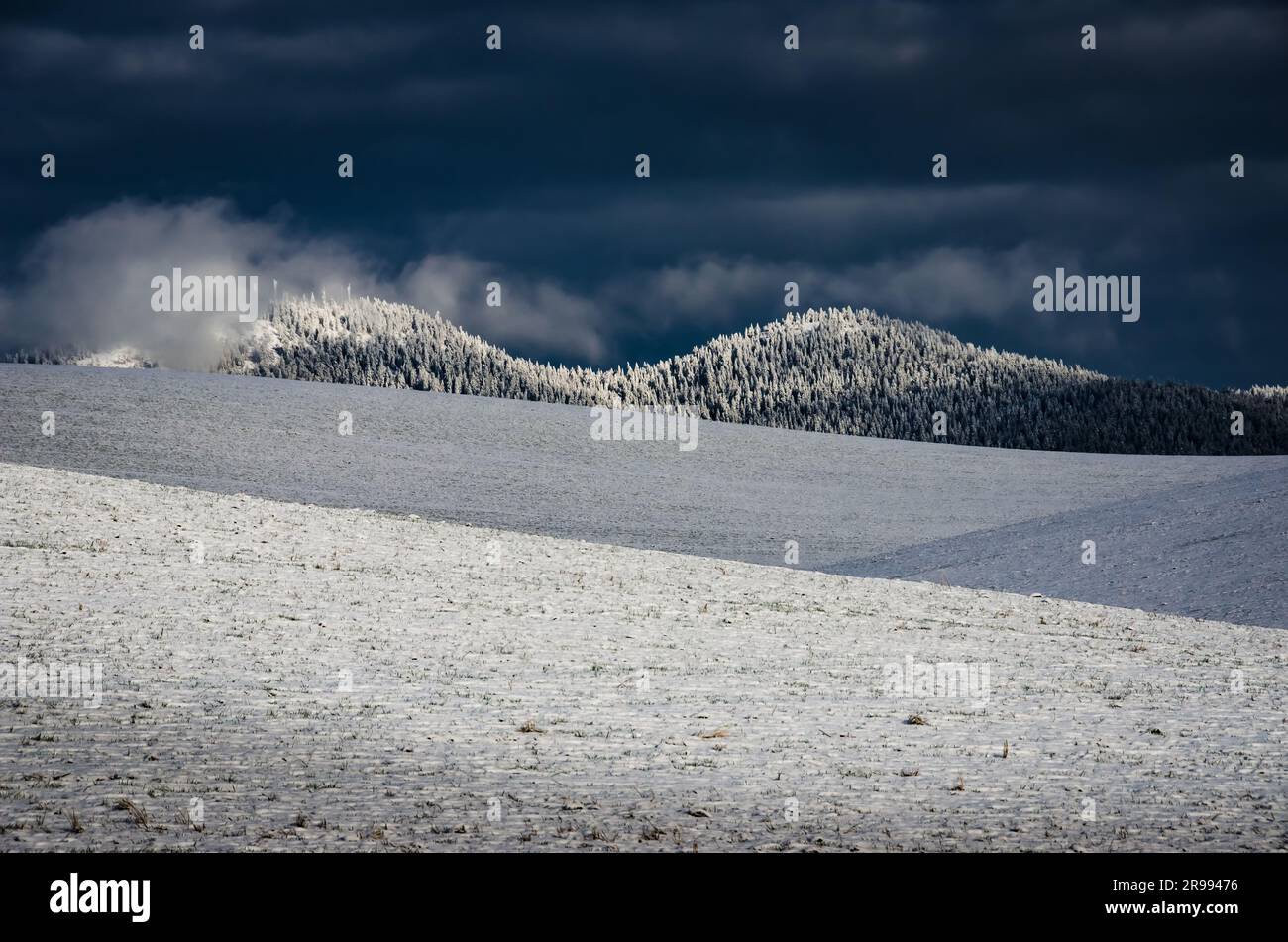 The Palouse Range and rolling hills in winter, near Moscow, Idaho, USA ...