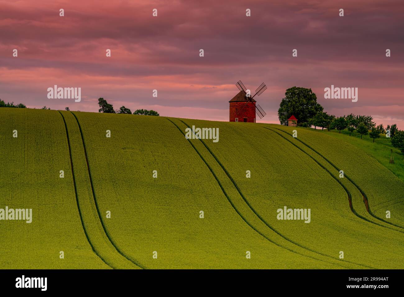 Amazing sunset sky wind mill hi-res stock photography and images - Alamy