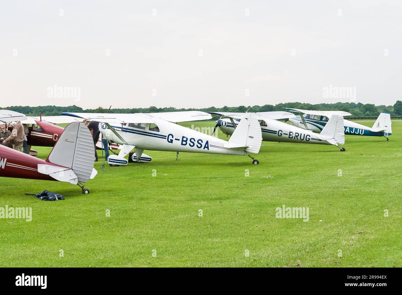 A line of aircraft at Sywell aerodrome Stock Photo - Alamy
