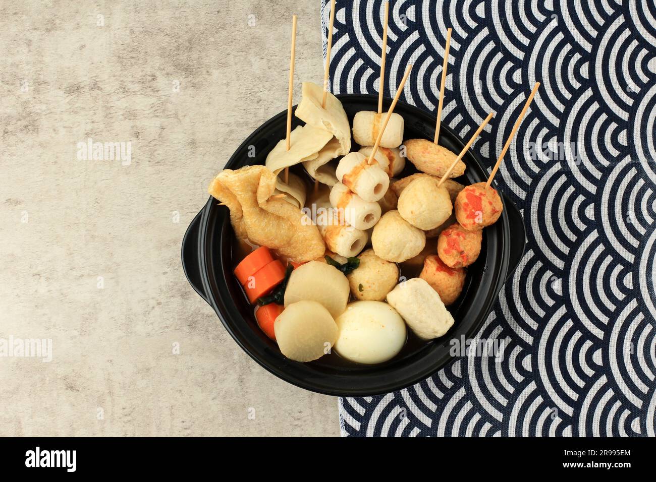 Japanese Oden. Vegetables, Fish Dumplings, and Various Other food ...