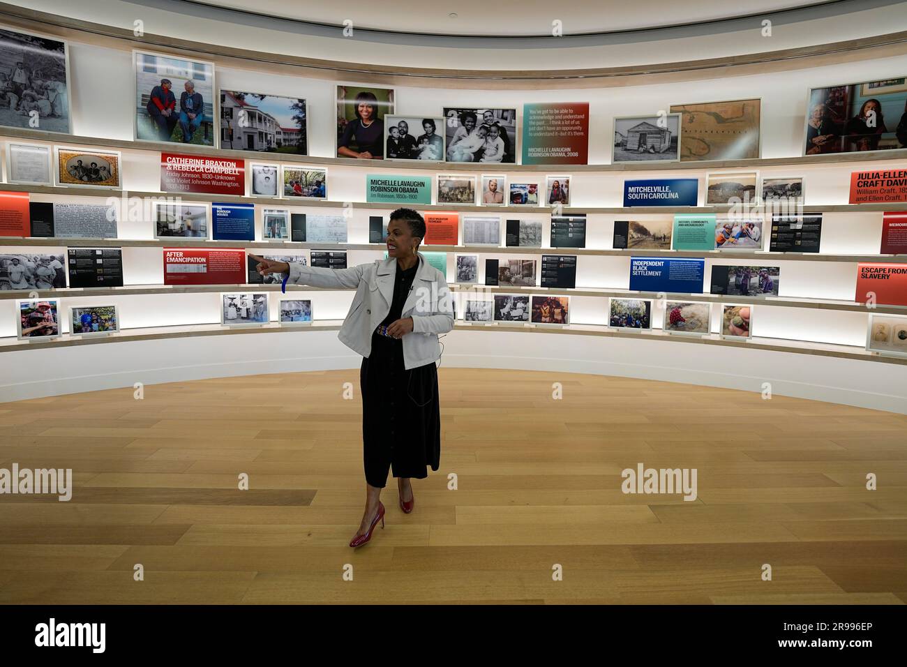 Malika N. Pryor gives a tour in preparation for the opening of the International African ...