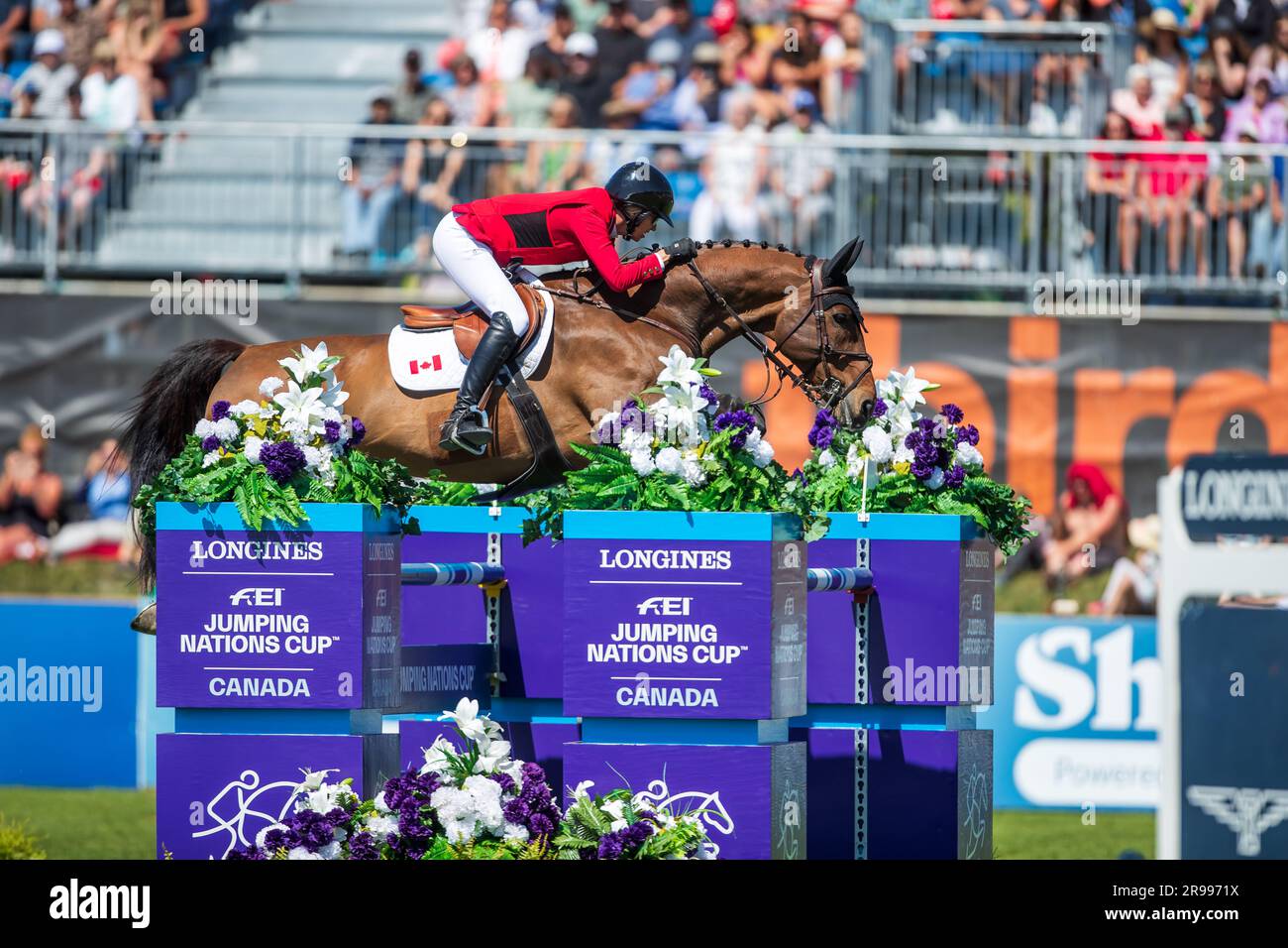 Amy Millar of Canada competes during the FEI Nations Cup in Langley, B ...