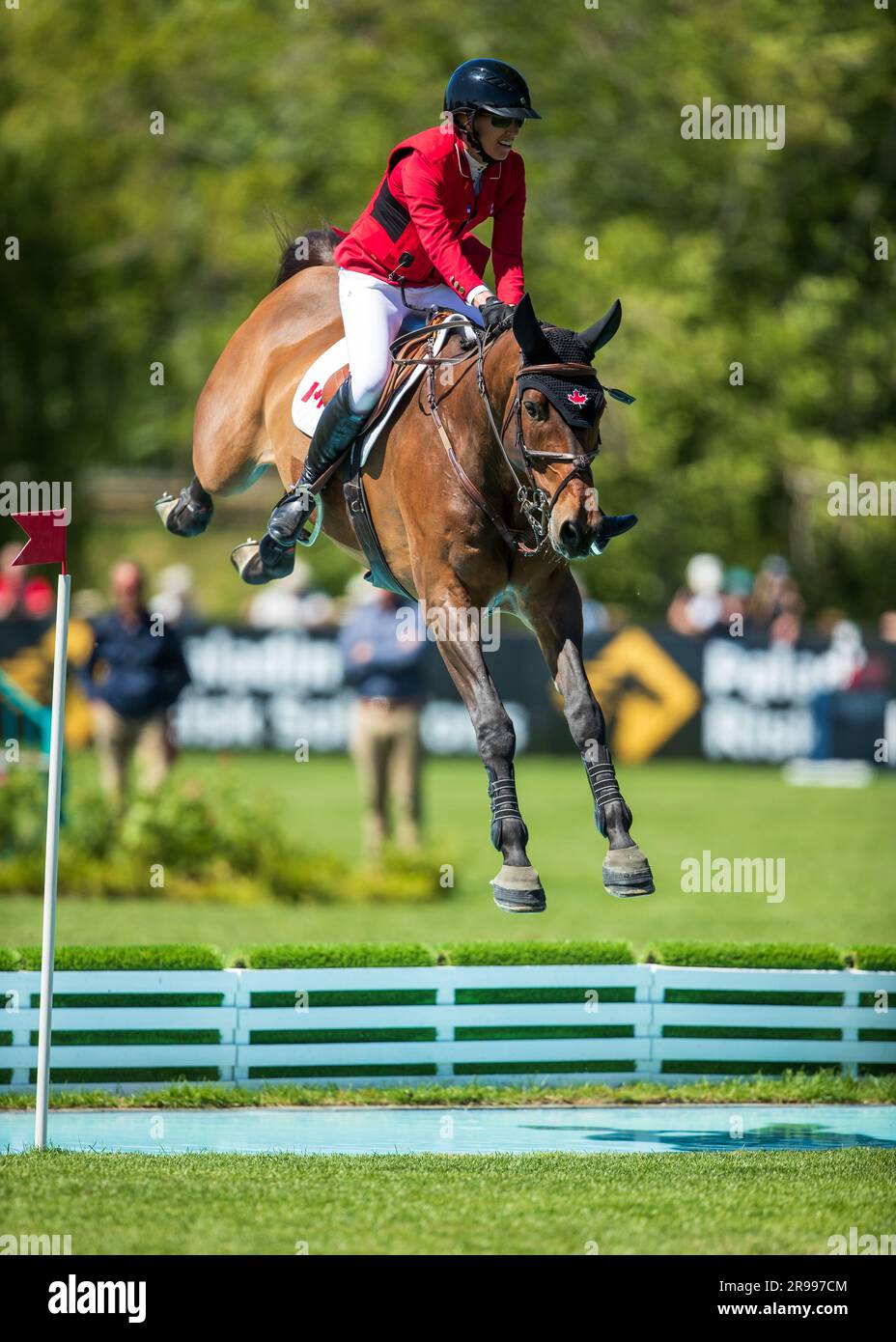 Amy Millar of Canada competes during the FEI Nations Cup in Langley, B ...