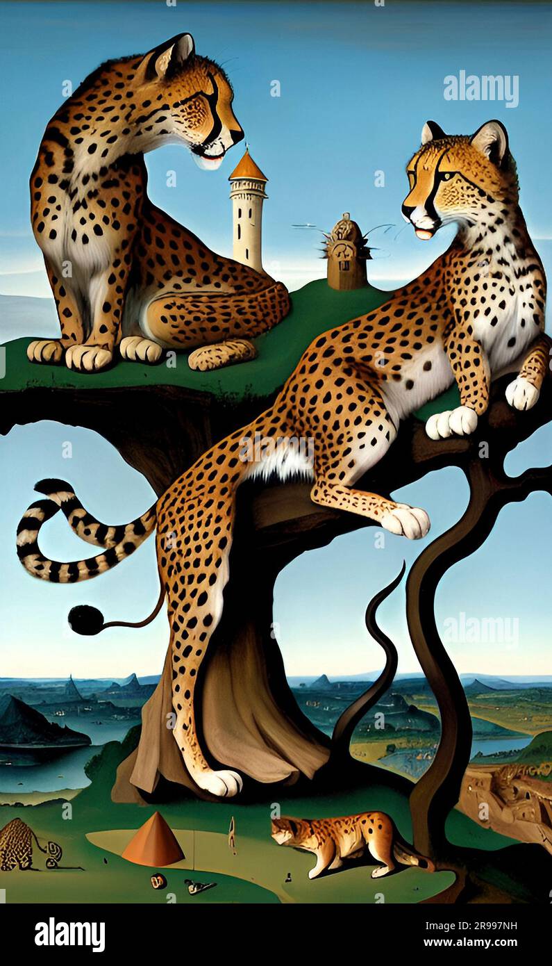 Cheetahs artwork hi-res stock photography and images - Alamy