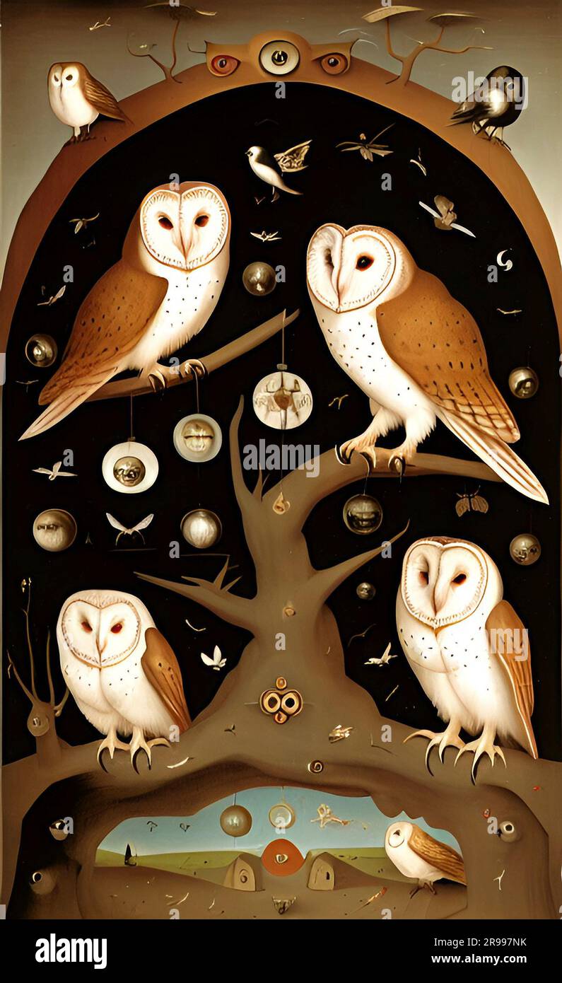 Barn owl eyes illustration hi-res stock photography and images - Alamy