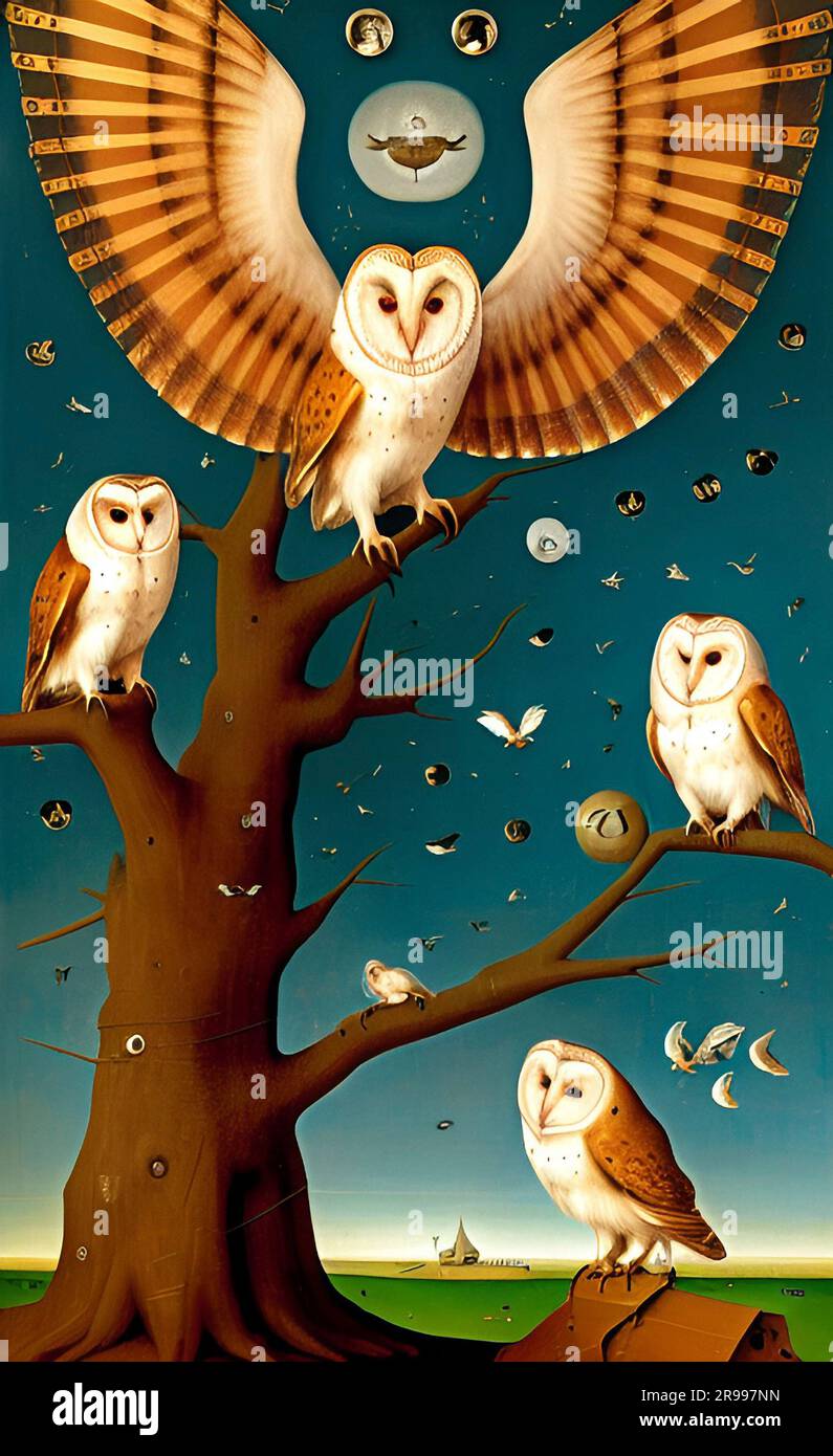 Barn owl eyes illustration hi-res stock photography and images - Alamy
