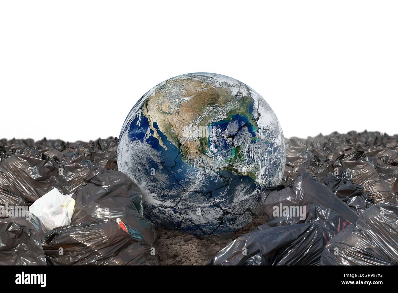 Plantet Earth surrounded by undifferentiated trash. World provided by ...
