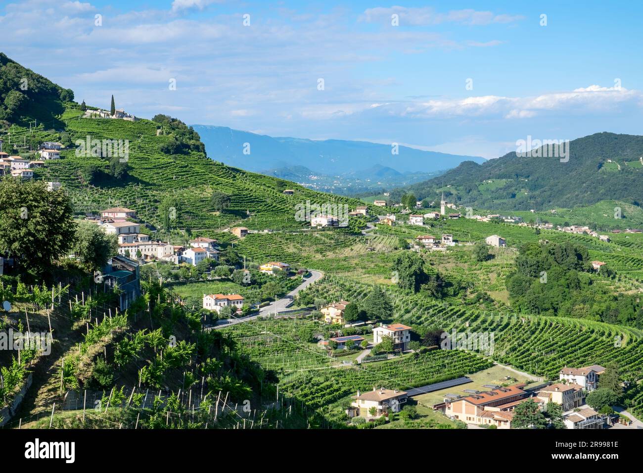 View of Santo Stefano and Valdobbiadene Prosecco and Cartizze D.O.C.G ...