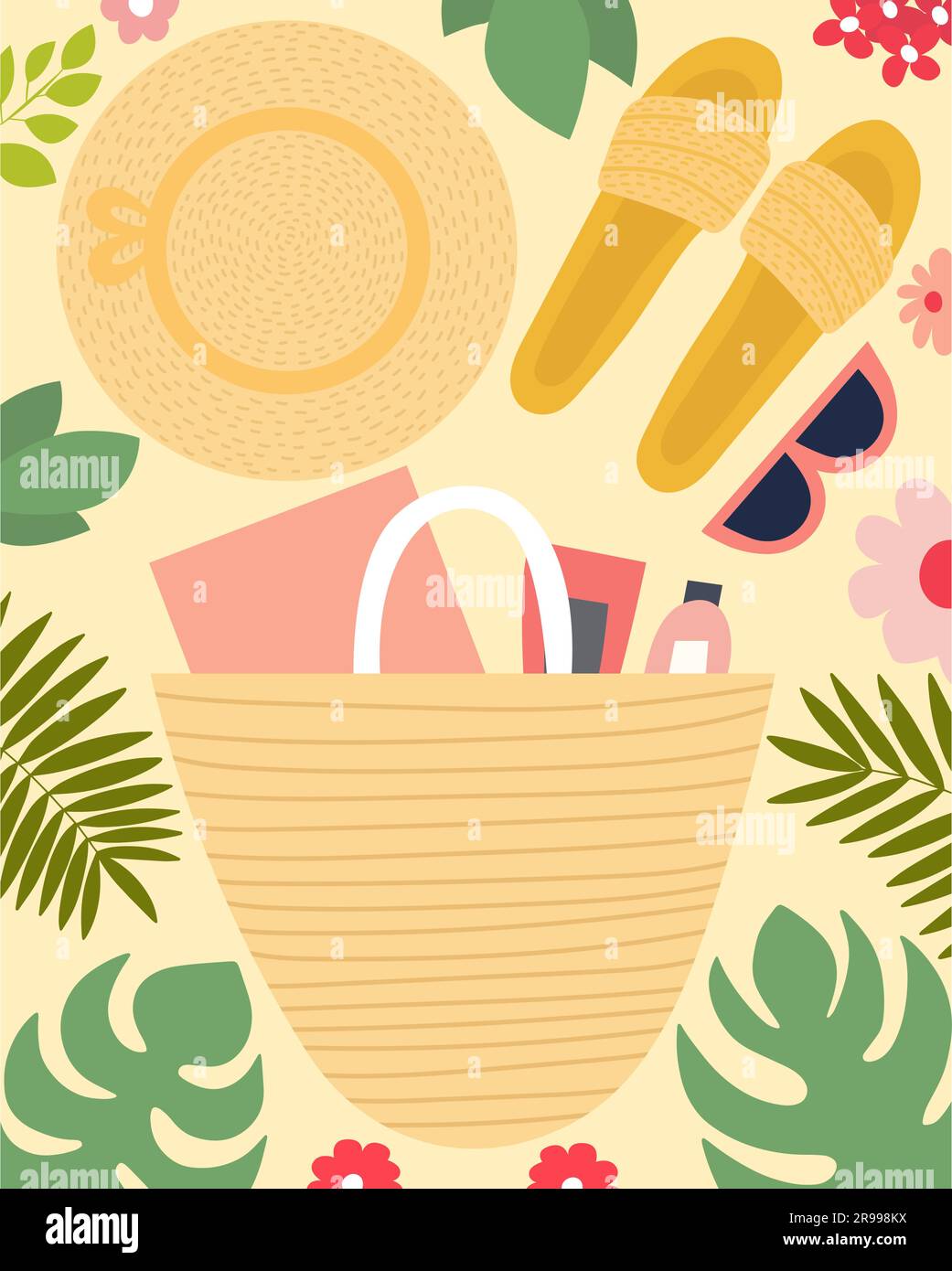 Flat lay beach Stock Vector Images - Alamy